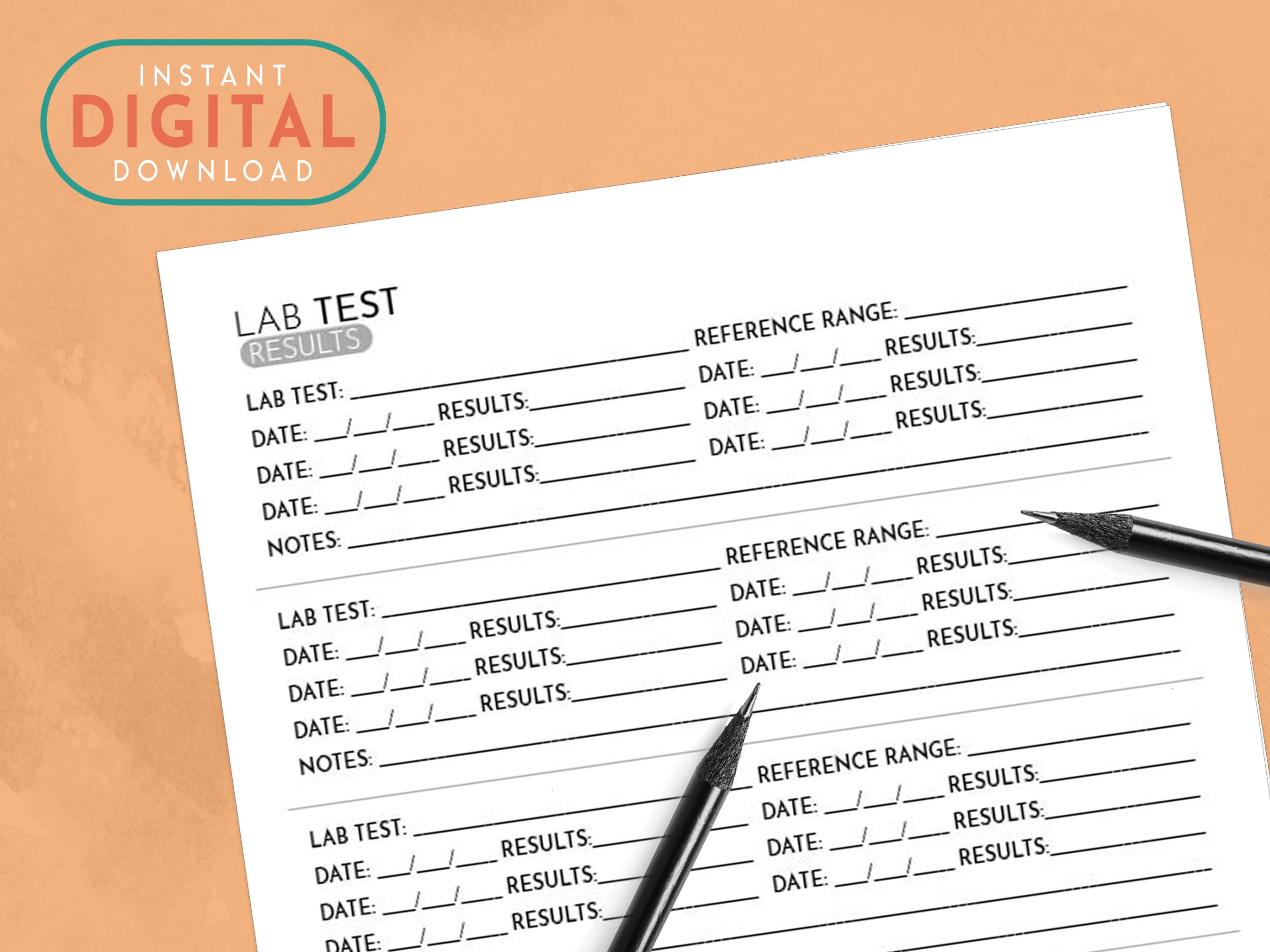 Lab Results Tracker Printable PDF - Etsy