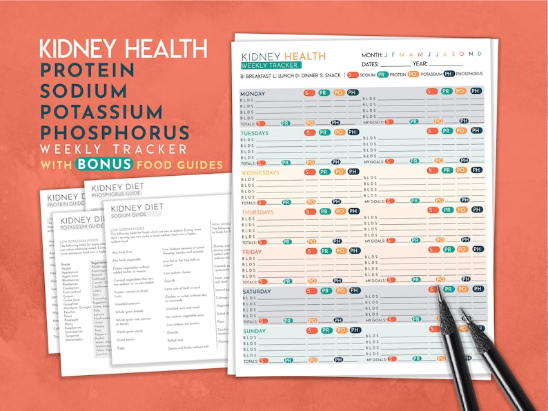 Chronic Kidney Disease Diet Track Protein, Sodium, Potassium ...