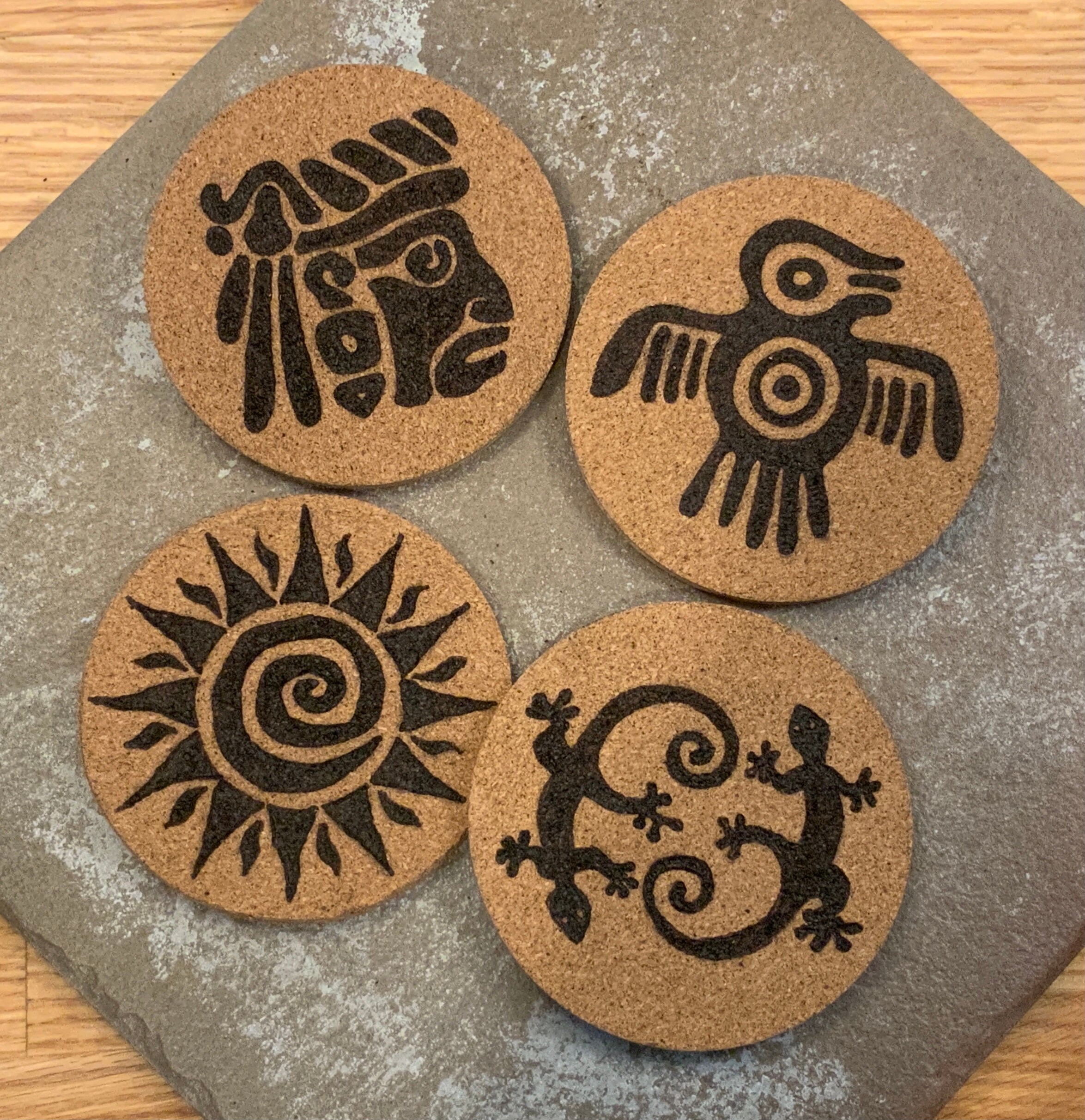 Round Mayan Symbols Cork Coasters - Etsy
