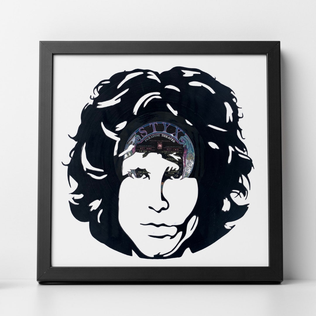 Jim Morrison Portrait - Carved Vinyl Record Art | Room Decor | Office ...
