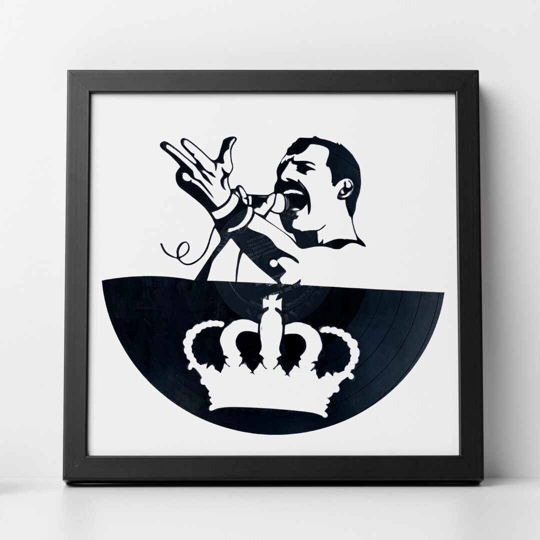 Freddie Mercury, Queen British Rock Band Carved Vinyl Record Art Wall ...