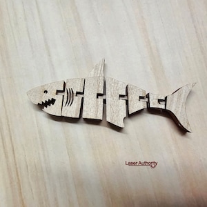 3D Flexible Shark Laser Cut File: SVG, DXF, Lightburn (digital Download ...