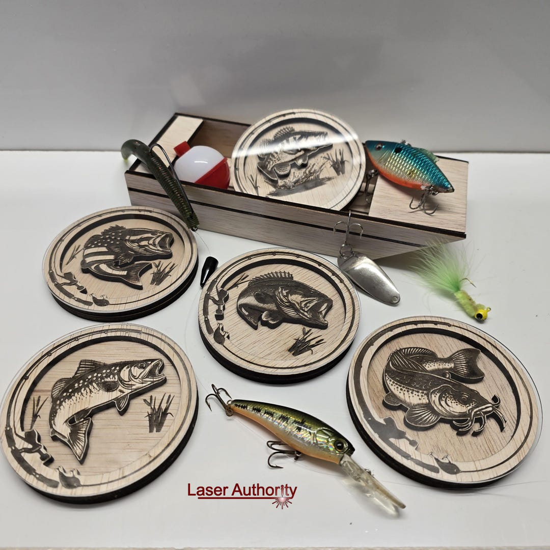 Fisherman Coasters, Laser Engraving and Cutting File, Instant Download ...