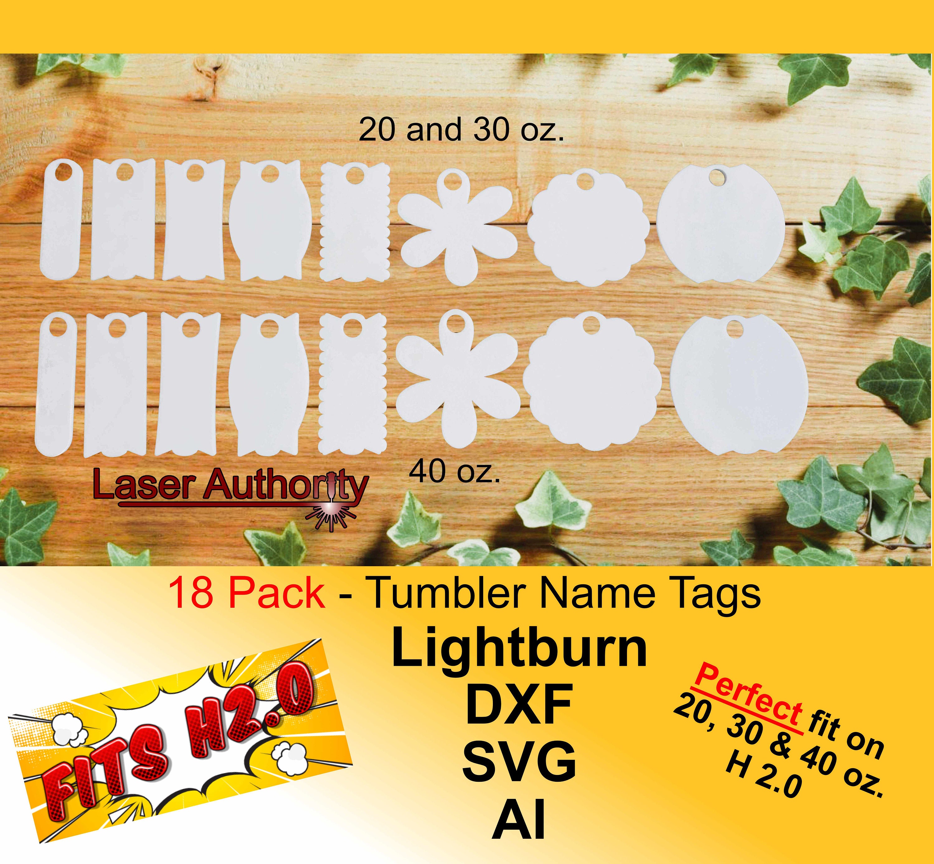 16-pack of Tumbler Name Tag SVG Cut File 20 30 and 40oz - Etsy UK