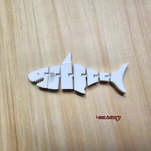 3D Flexible Shark Laser Cut File: SVG, DXF, Lightburn (digital Download ...