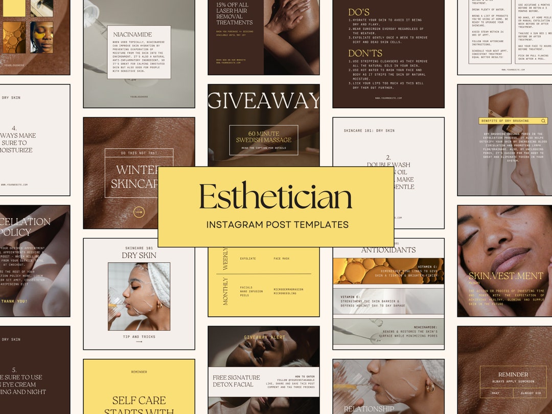 Esthetician Templates Skincare Instagram Post Canva Template for ...