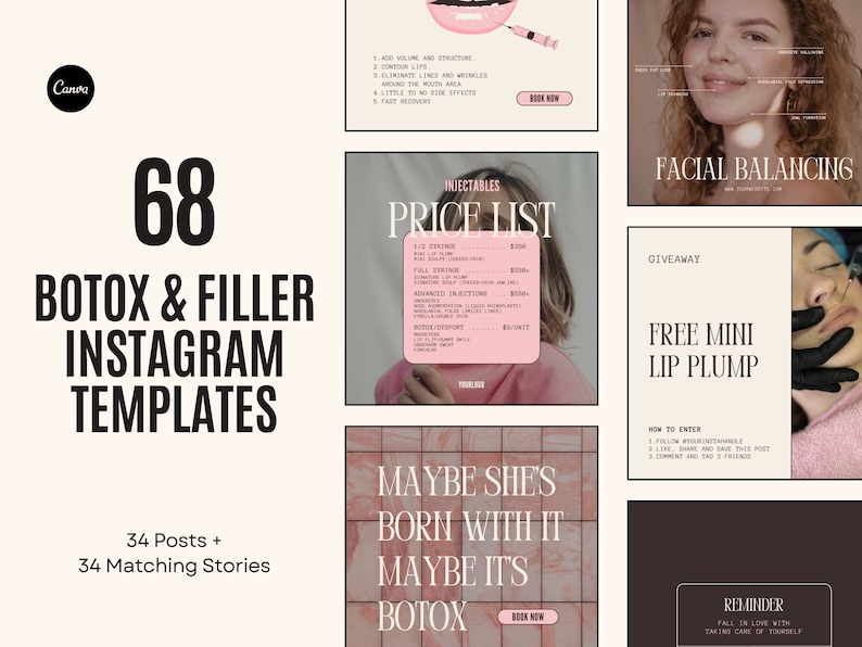 Botox and Filler Instagram Template Cosmetic Nurse Injector - Etsy