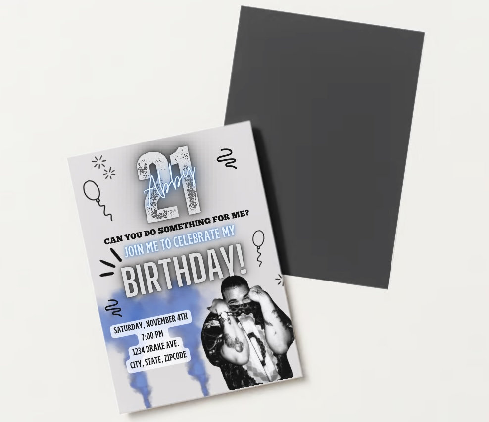 Drake Invitation, Drake Party, Drake Birthday Invitations, Drake ...