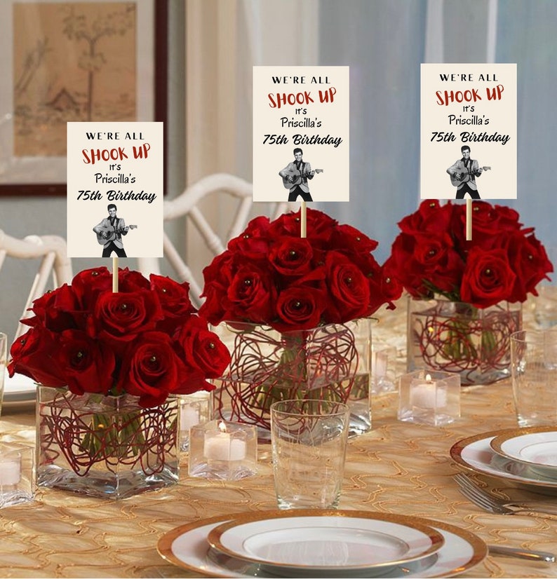 Elvis Centerpieces, Elvis Party, Elvis Decor, Elvis Birthday, Elvis ...
