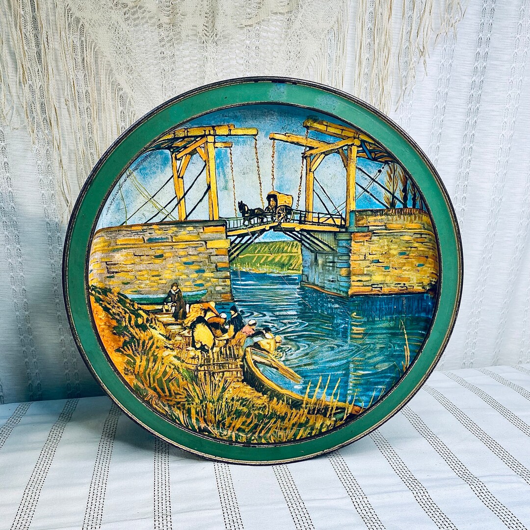 Large Vintage Midcentury Vincent Van Gogh Cookie Tin With Lid by ...