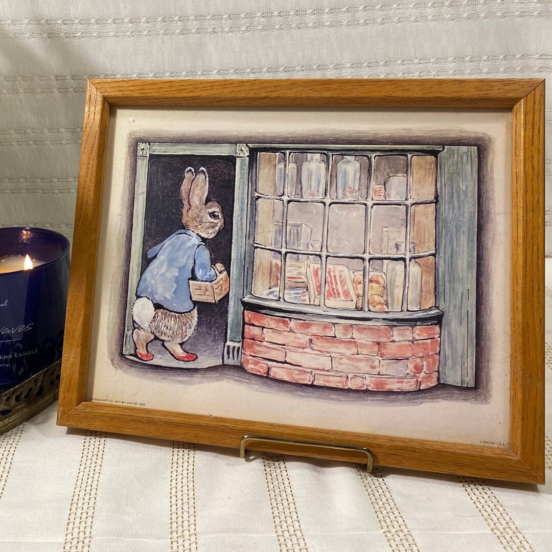 Vintage Beatrix Potter Nursery Rhymes Framed Print, Baby Nursery Decor ...