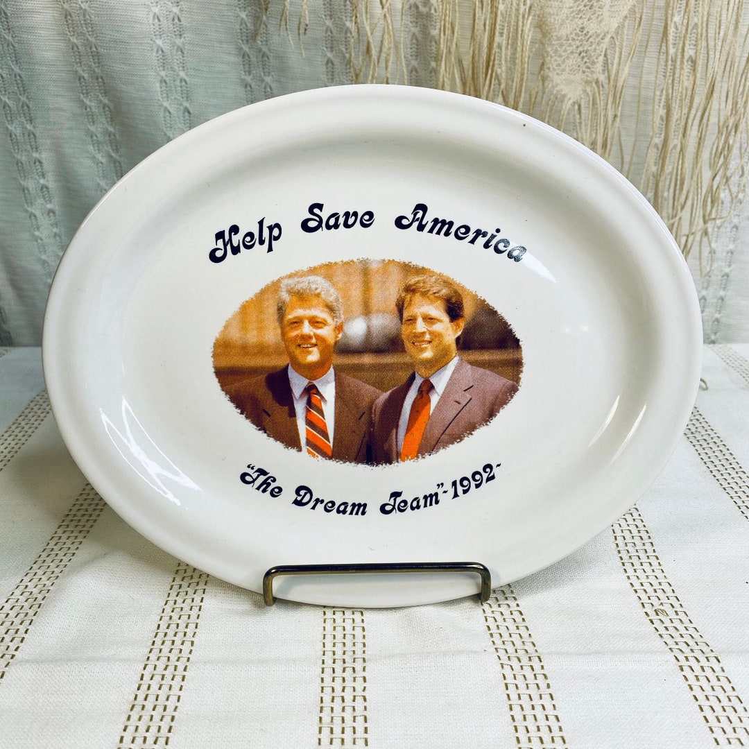 Rare Vintage Bill Clinton and Al Gore 1992 Presidential Campaign Plate ...