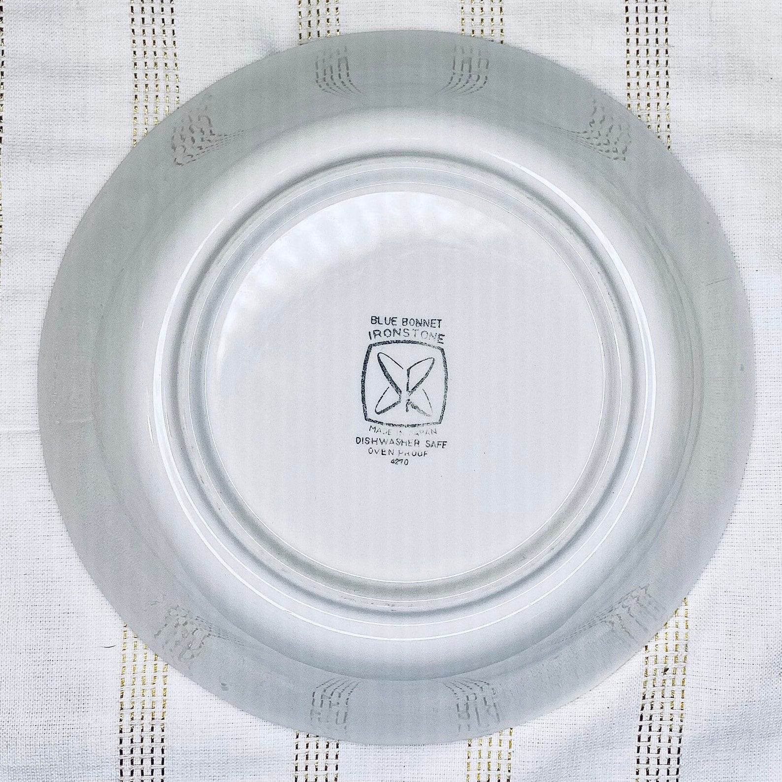 Vintage 1960s Ironstone Serving Bowl With Blue Bonnet Pattern, Made in ...