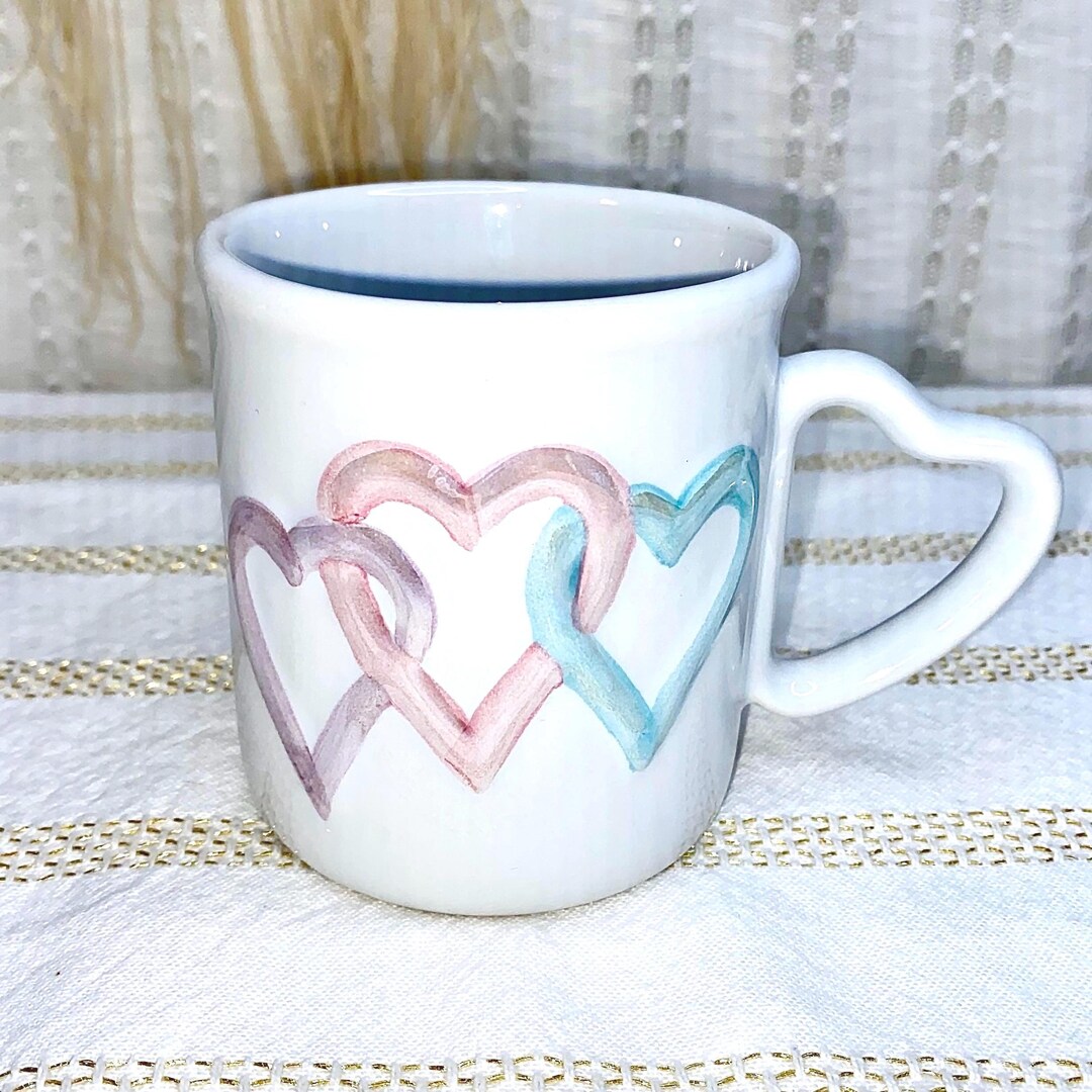 Vintage Mary Kay Cosmetics Coffee Mug With Heart Handle and 3 Pastel ...