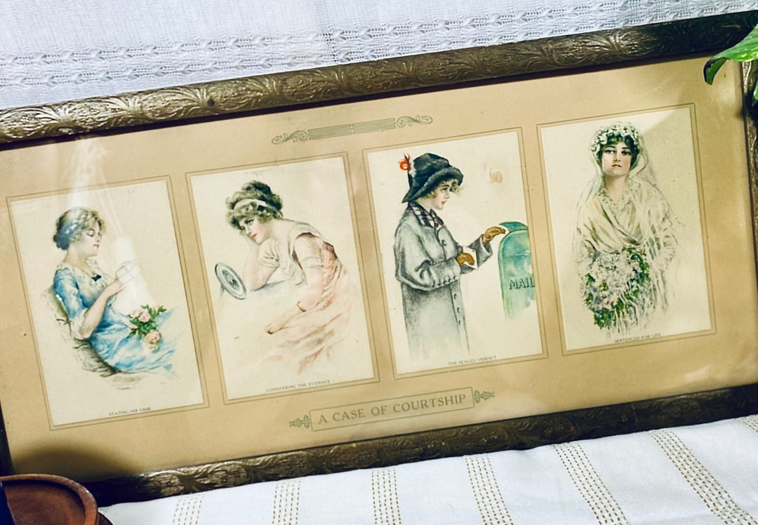 A Case of Courtship by Pearle Fidler Lemunyan Framed Artwork, 1920s ...