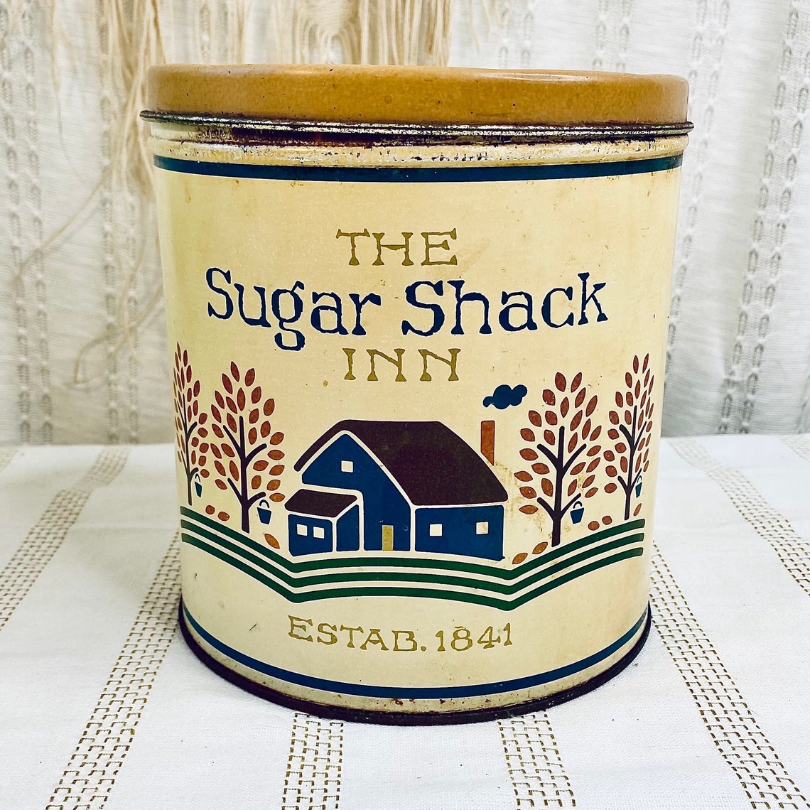 Vintage Sugar Shack Inn Tin With Lid, Canister, Retro Kitchen Decor - Etsy