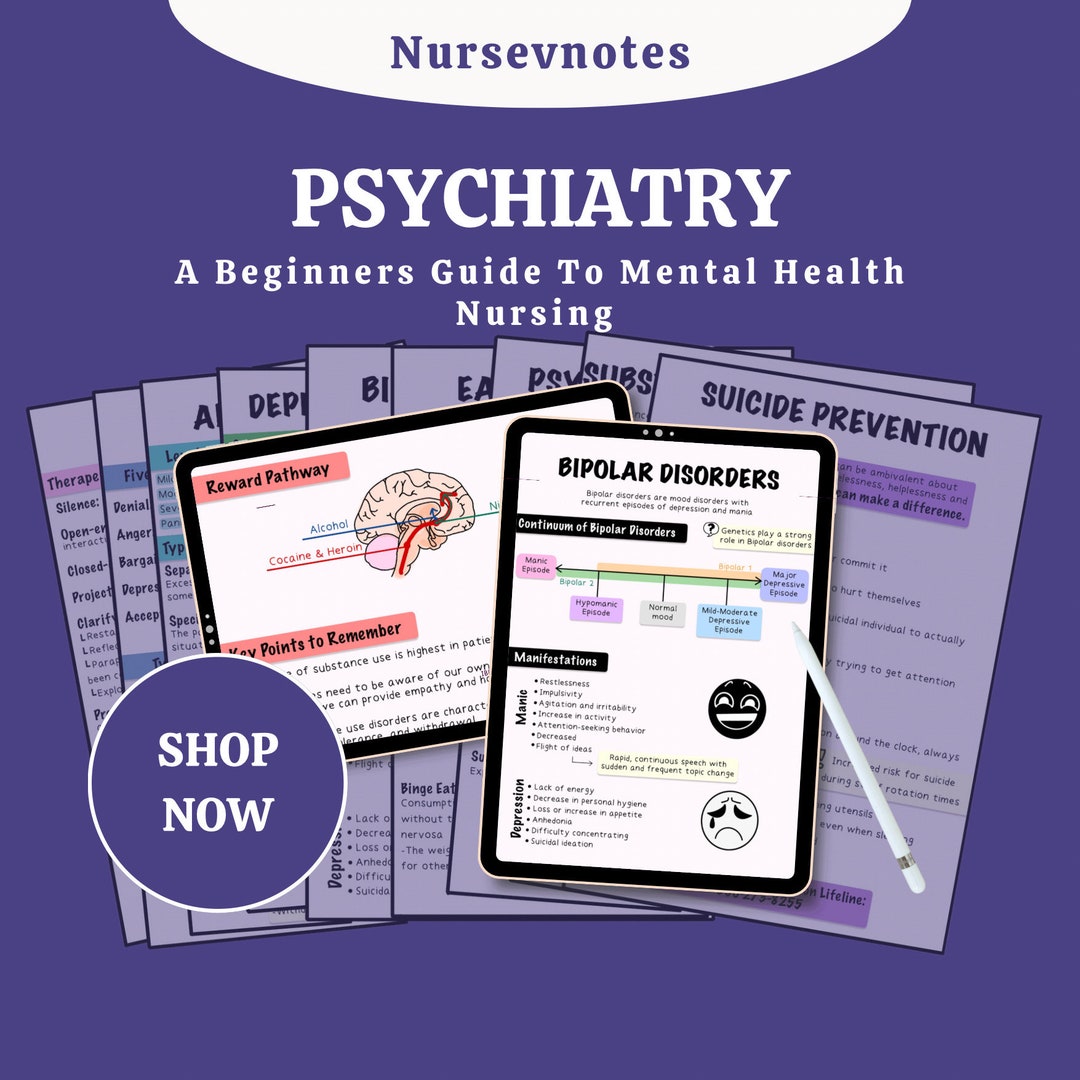 Mental Health Nursing Study Guide | 20+ Pages | Nursing Notes - Etsy