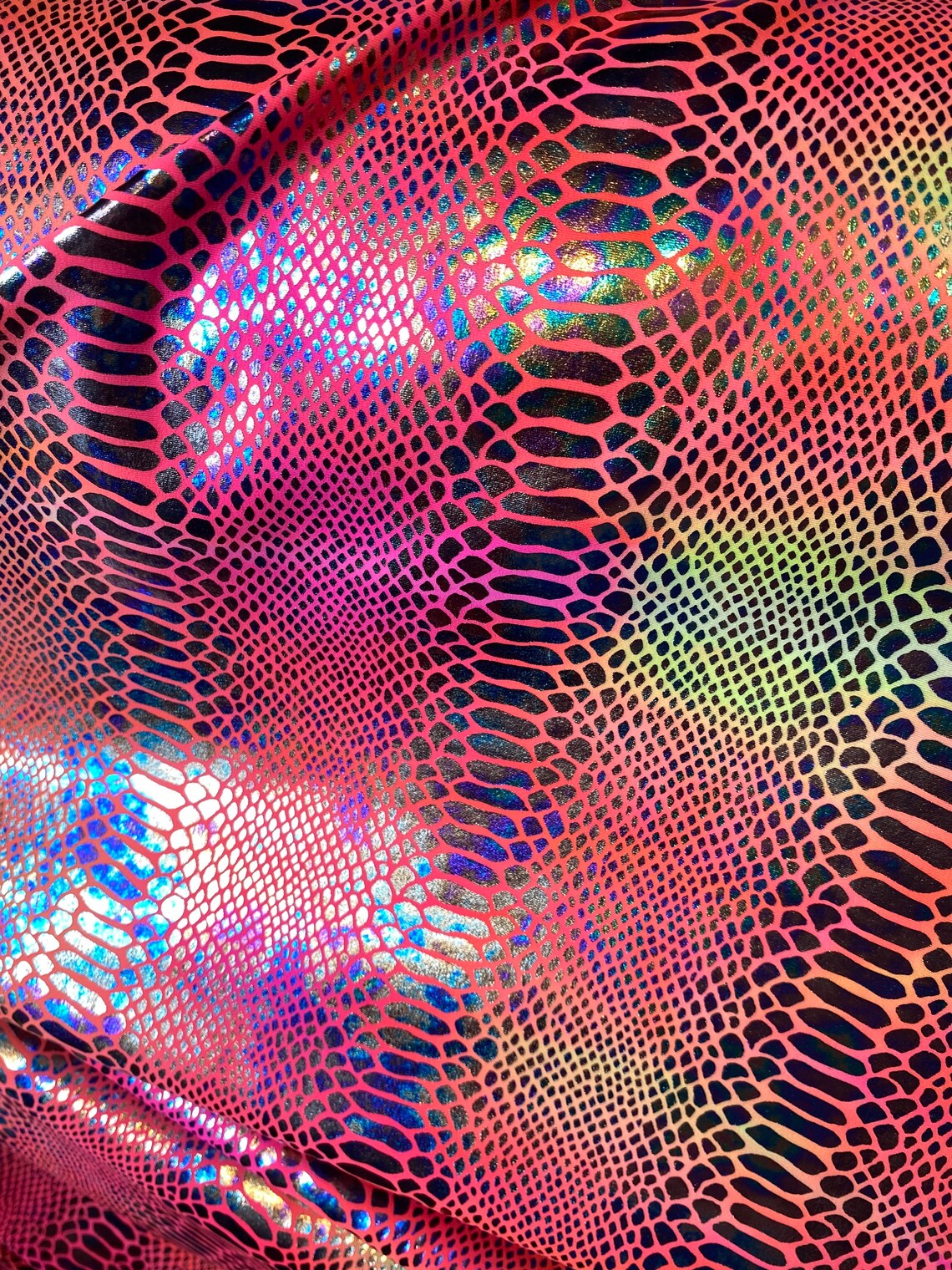 Exotic Snake Print Tie Dye Iridescent Metallic Nylon Spandex | Etsy