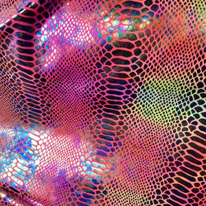 Exotic Snake Print Tie Dye Iridescent Metallic Nylon Spandex 4-way ...