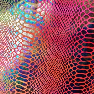 Exotic Snake Print Tie Dye Iridescent Metallic Nylon Spandex 4-way ...