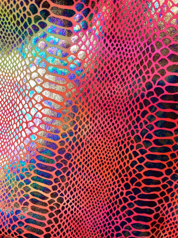 Exotic Snake Print Tie Dye Iridescent Metallic Nylon Spandex | Etsy