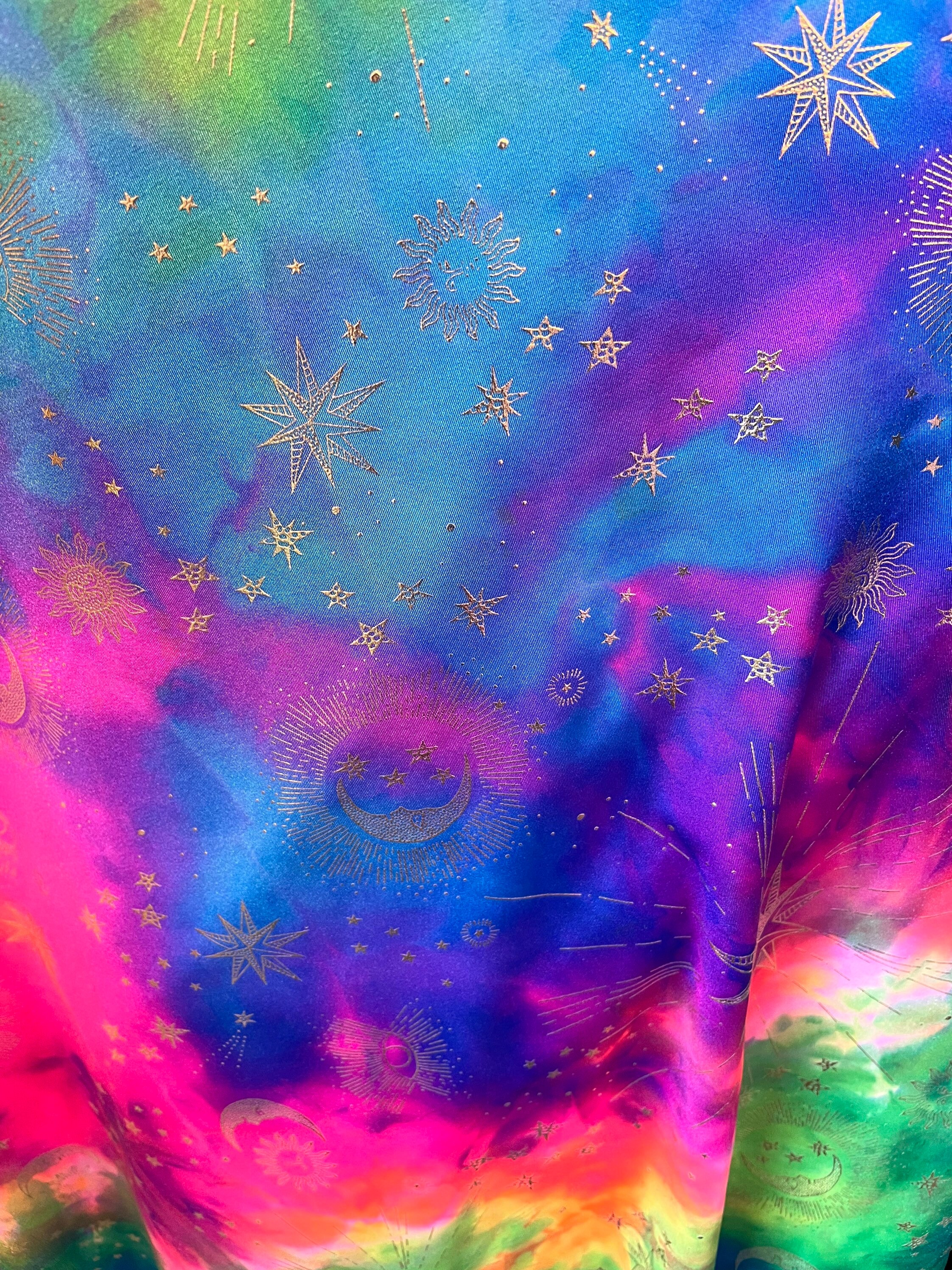 NEW Metallic Gold Celestial Cosmos Print on Multicolor Tie - Etsy