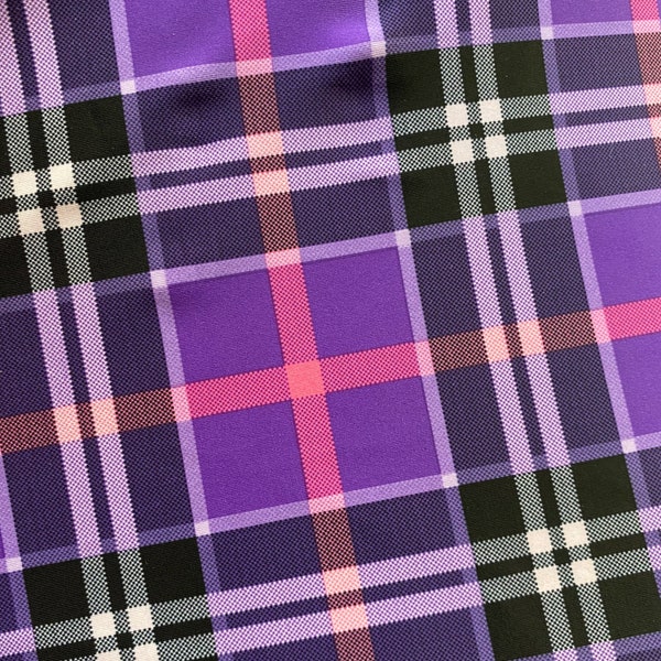 Purple Plaid Fabric - Etsy
