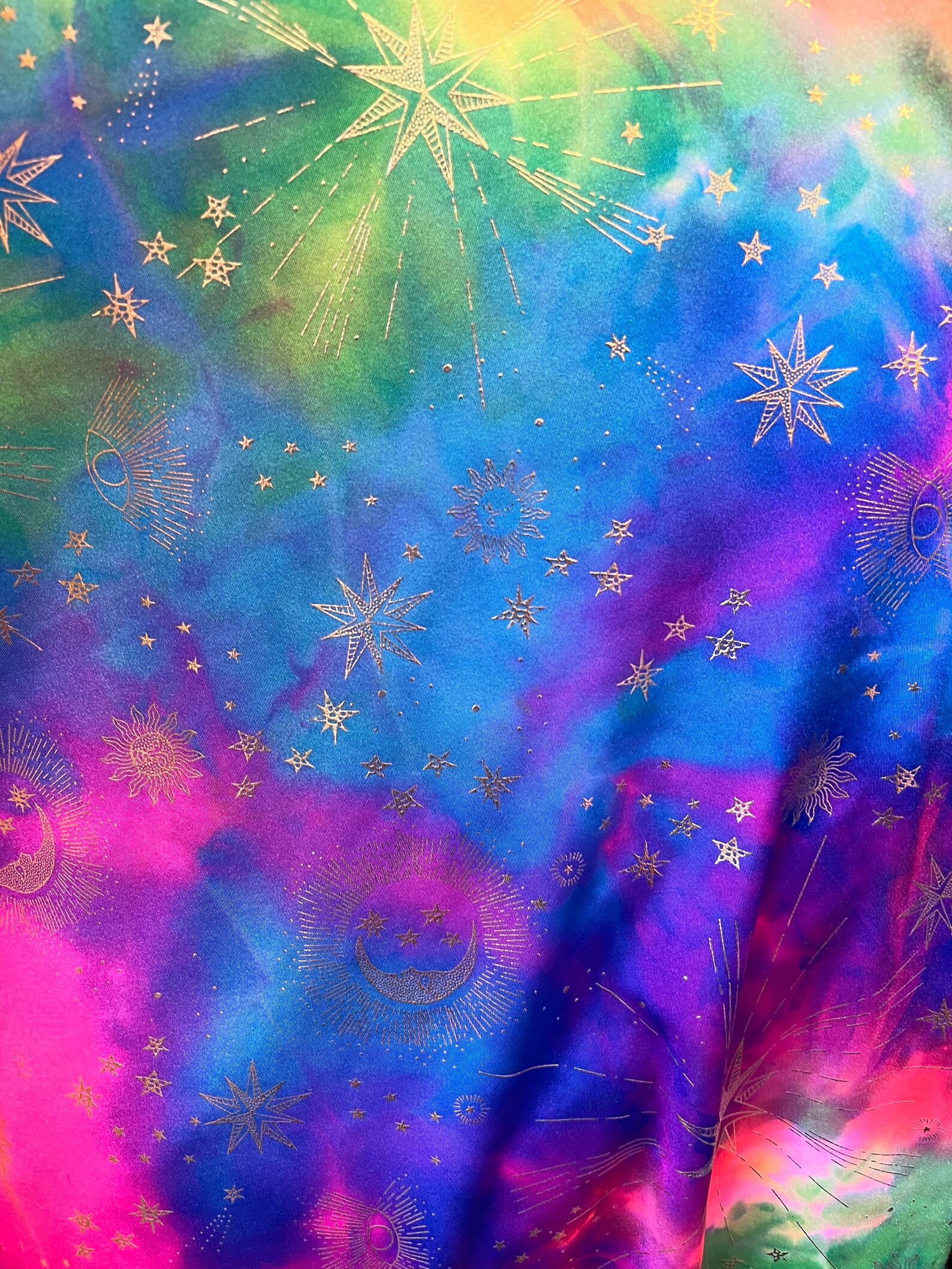 NEW Metallic Gold Celestial Cosmos Print on Multicolor Tie - Etsy