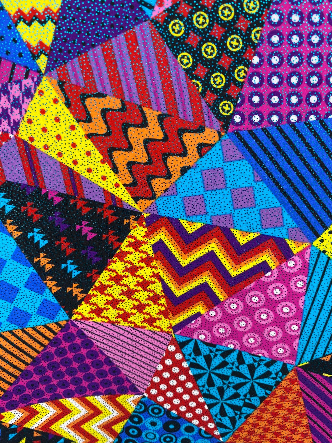 New Nylon Spandex Scramble Shape and Pattern With Metallic - Etsy