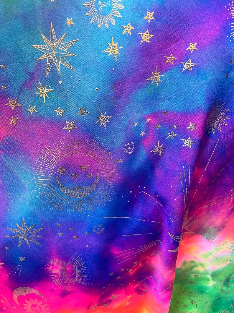 NEW Metallic Gold Celestial Cosmos Print on Multicolor Tie - Etsy