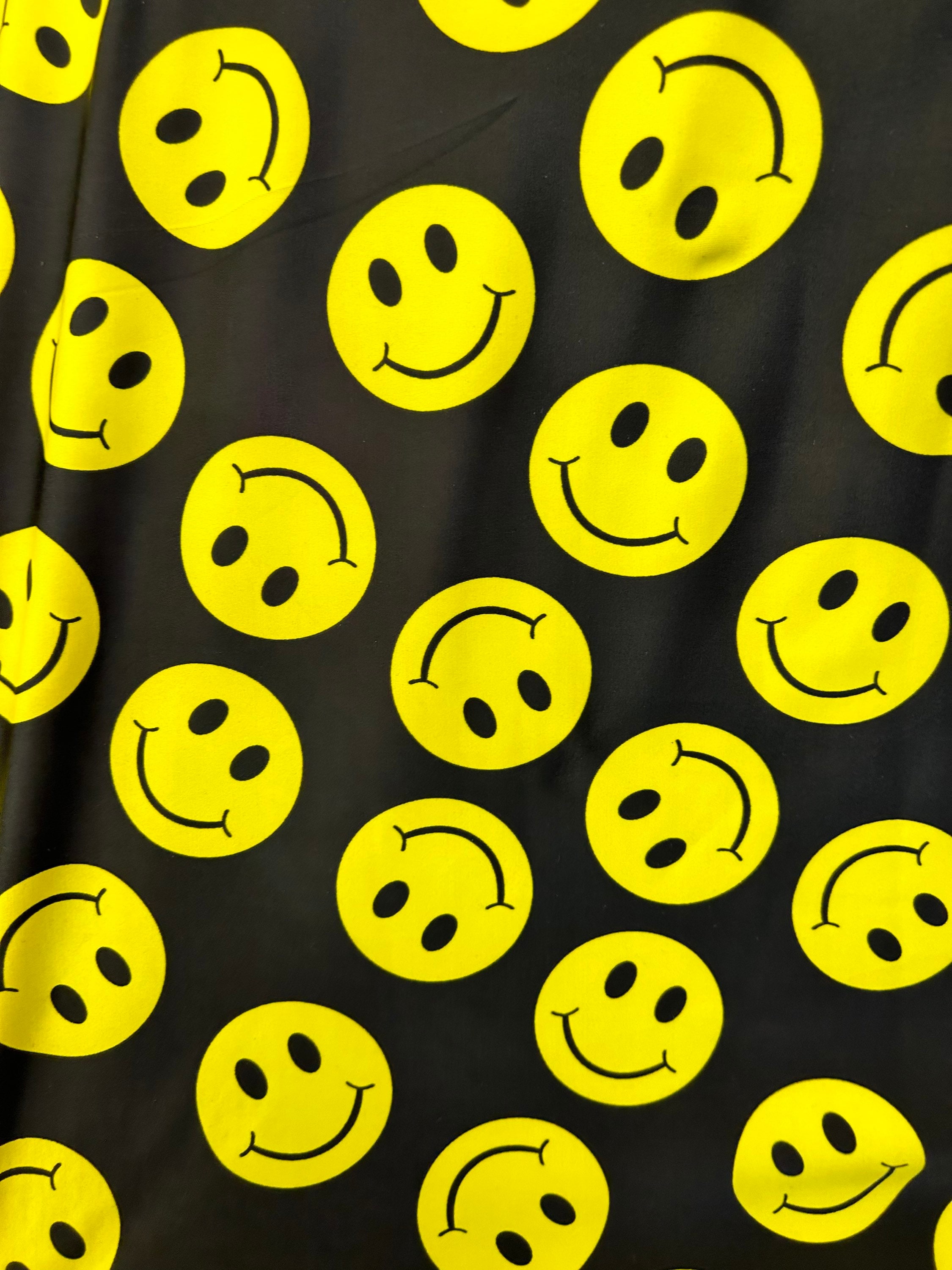 Happy Face on Great Quality Nylon Spandex Four Way Stretch Fabric Sold ...
