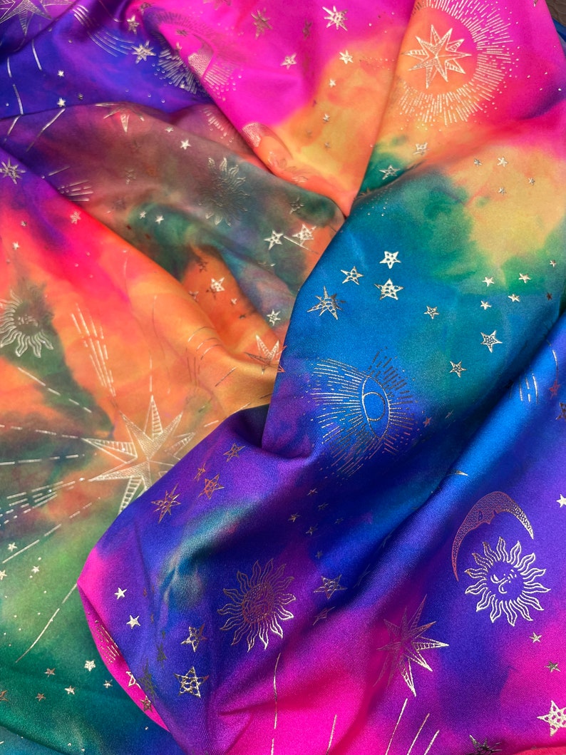 NEW Metallic Gold Celestial Cosmos Print on Multicolor Tie - Etsy