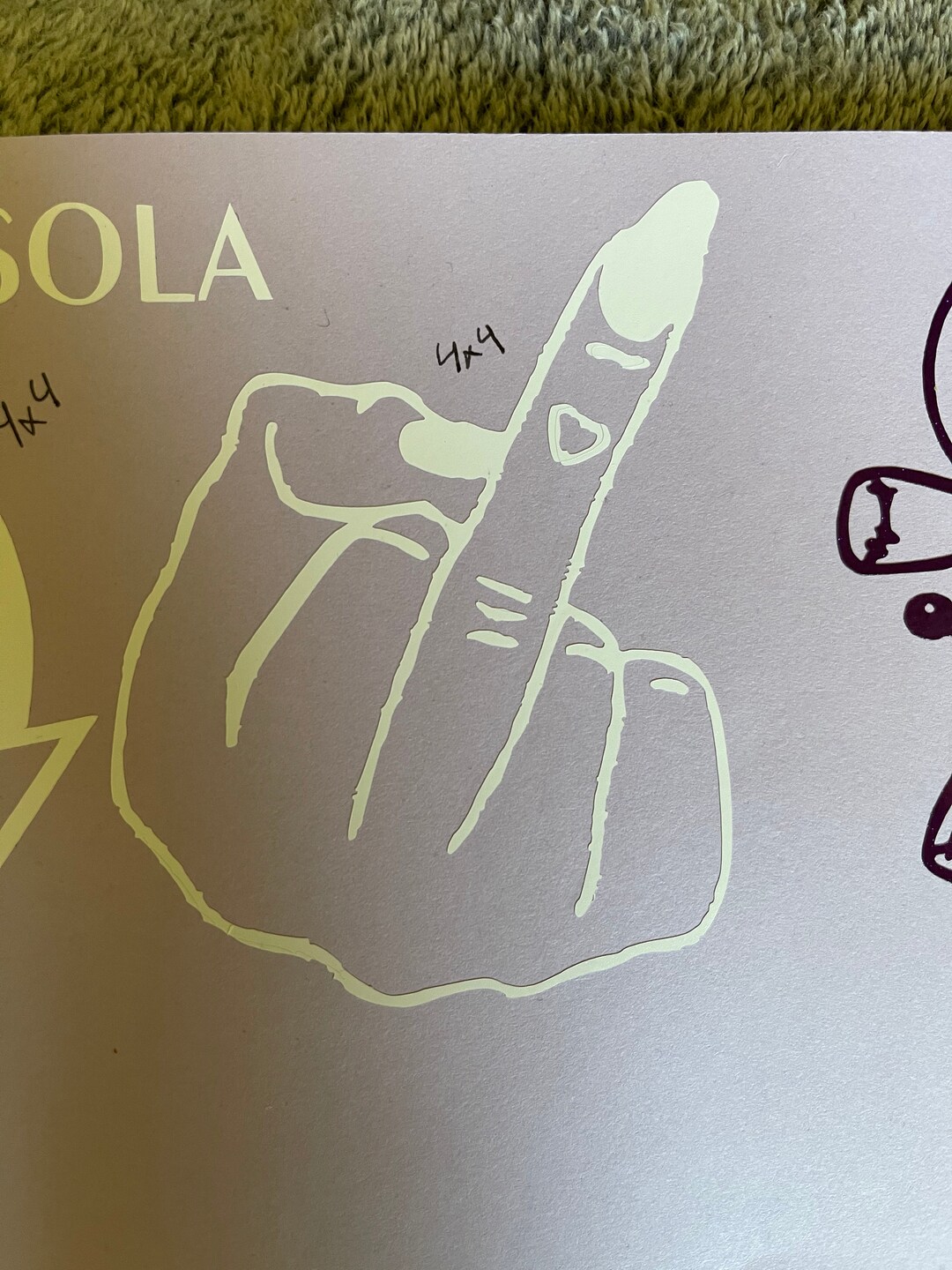 Girly Middle Finger Car Decal Sticker - Etsy