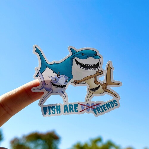 Nemo Sharks Sticker Nemo Bruce Sticker Fish Are Friends Not - Etsy