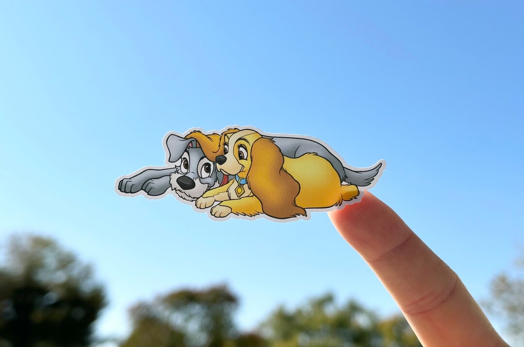 Lady and the Tramp Waterproof Sticker, Disney Dog Hugging - Etsy