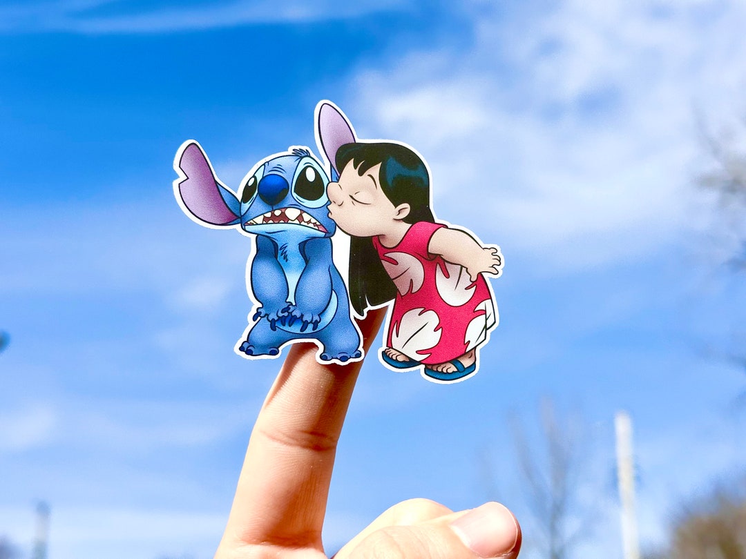 Lilo and Stitch Kissing Waterproof Sticker, Disney - Etsy