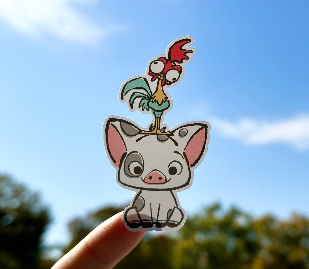 Pua and Hei Hei Sticker, Moana Sticker, Pua Sticker, Hei Hei Sticker ...