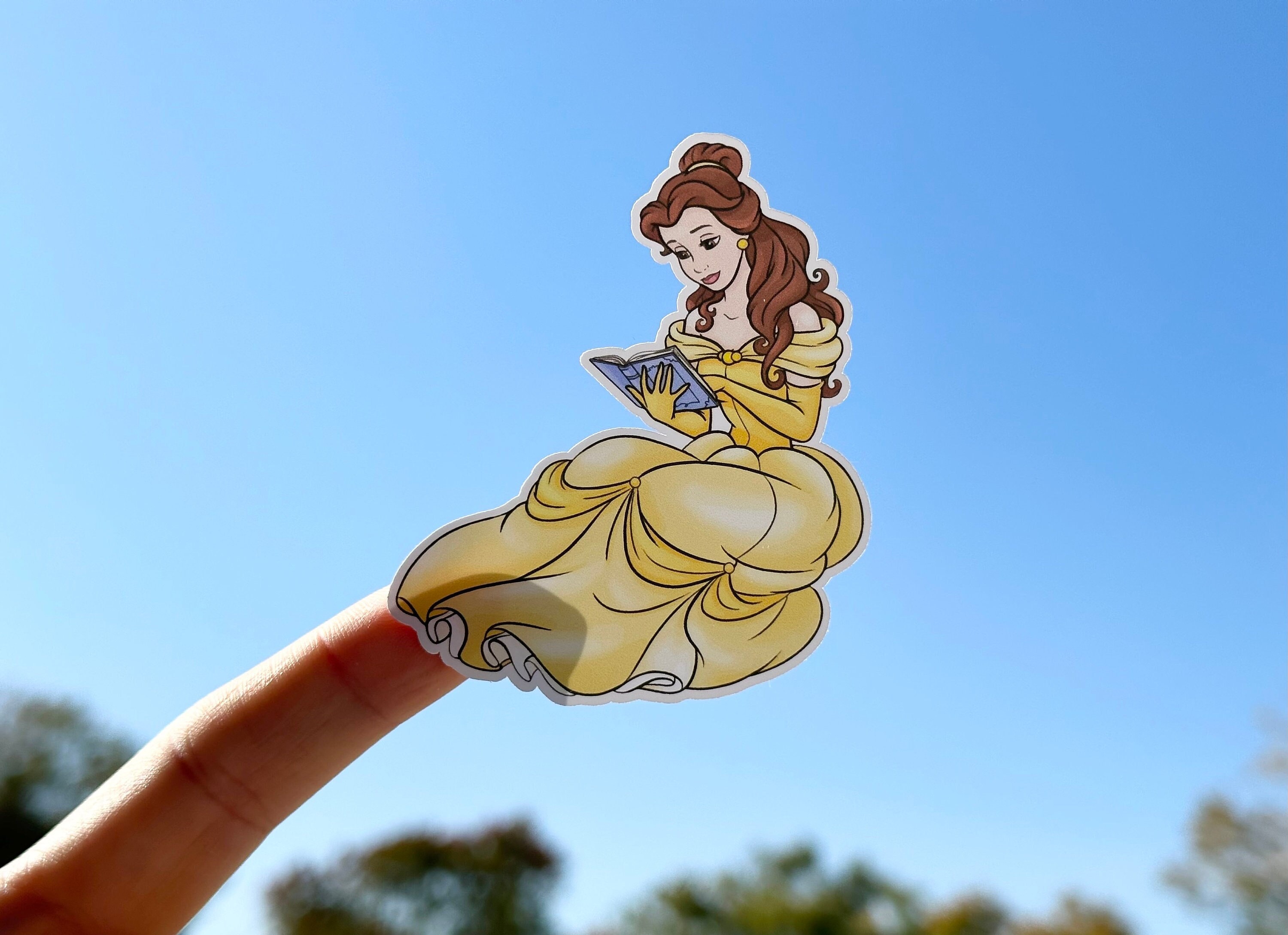 Belle Sticker Beauty and the Beast Sticker Belle Reading - Etsy