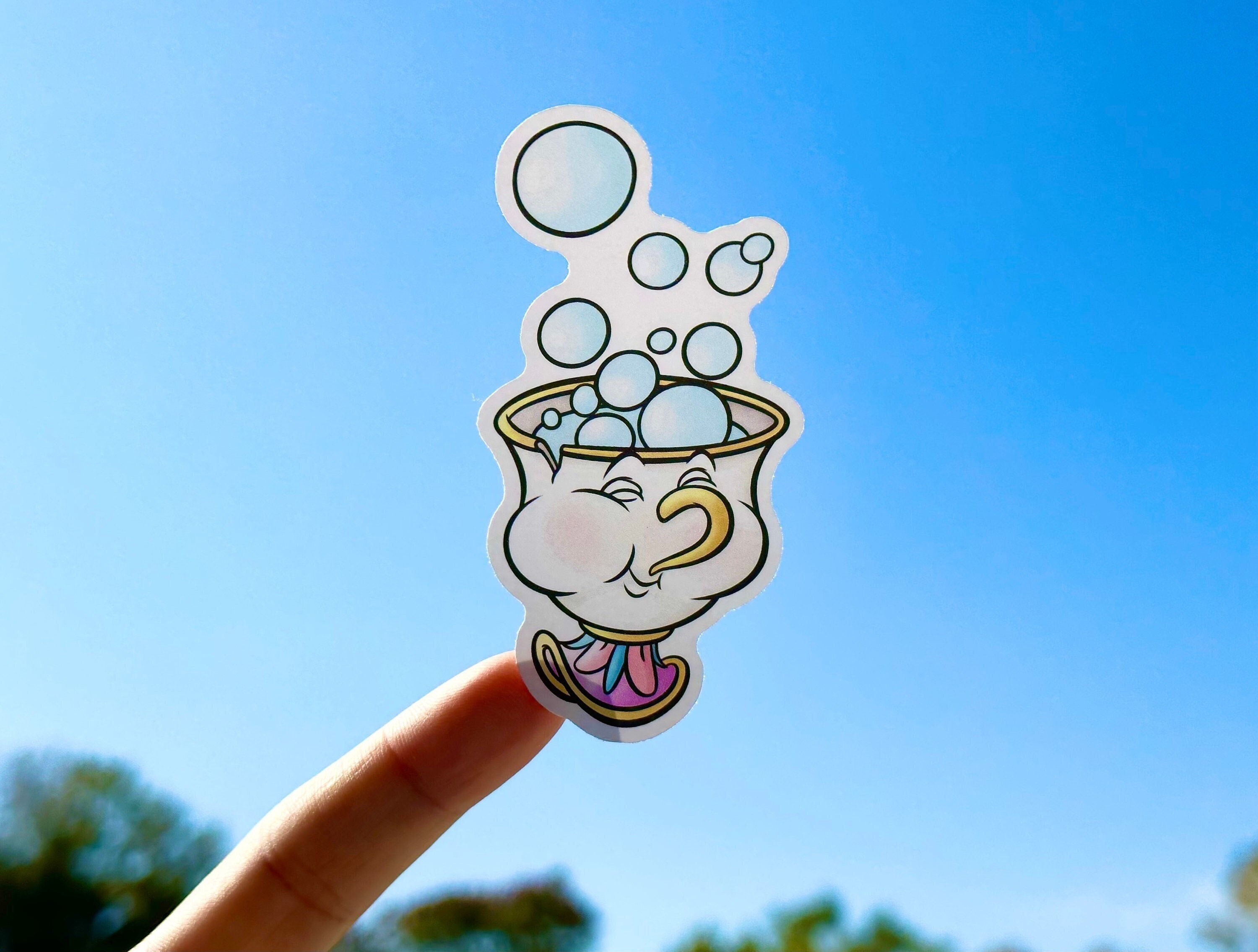 Chip Sticker Beauty and the Beast Sticker Chip Bubbles - Etsy