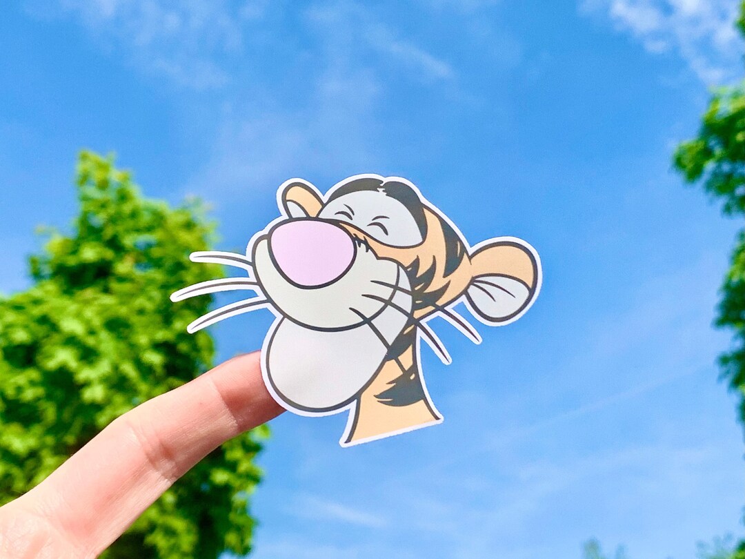 Smiling Tigger Head Sticker, Cute Disney Waterproof Decal - Etsy