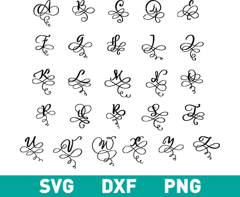 Monogram SVG Bundle 6 Monogram Font Alphabets Digital - Etsy