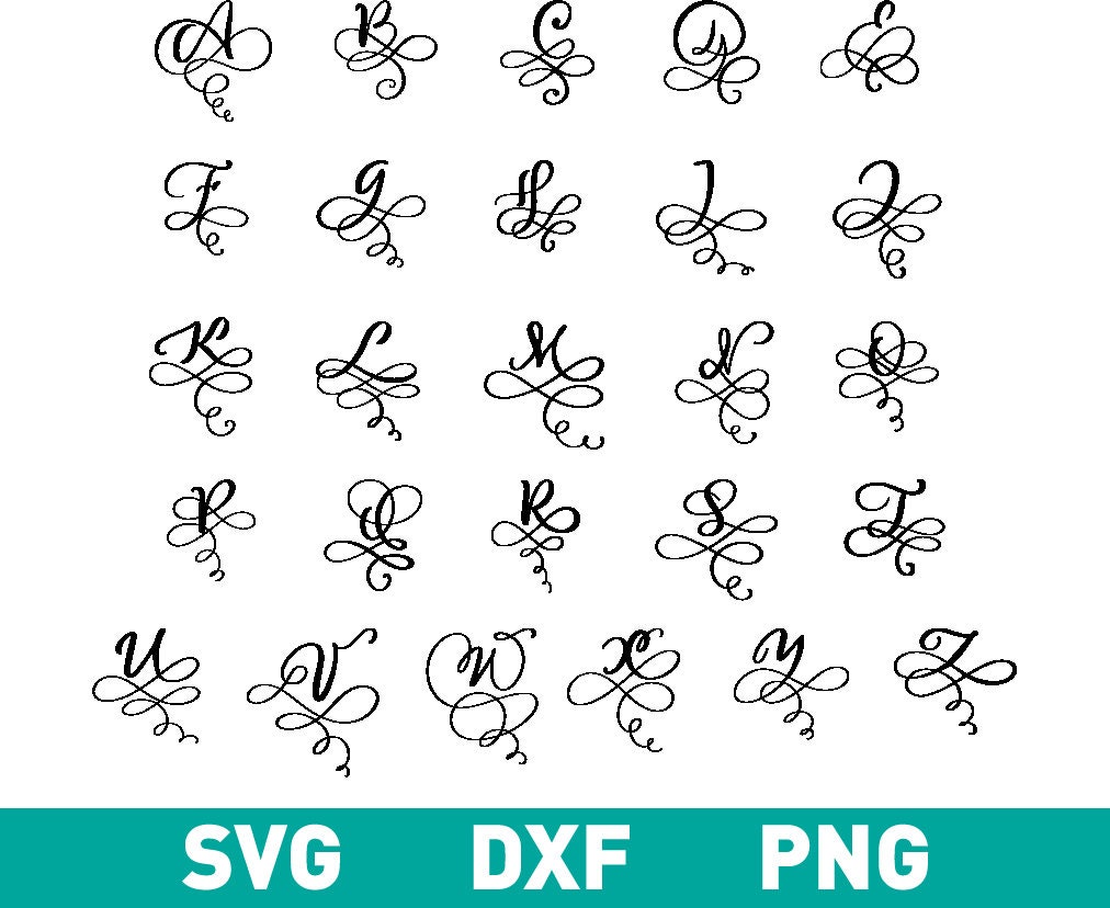 Monogram SVG Bundle 6 Monogram Font Alphabets Digital - Etsy