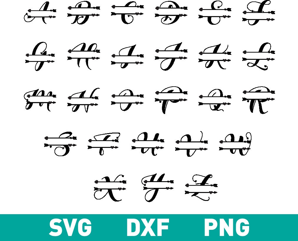 Monogram SVG Bundle 6 Monogram Font Alphabets Digital - Etsy