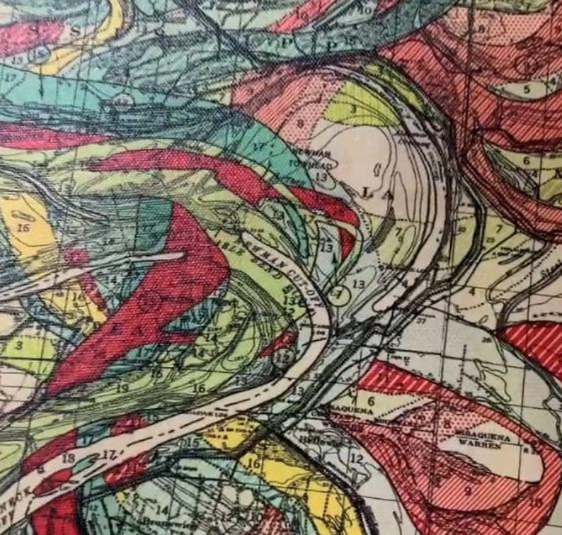 Harold Fisk Mississippi River Meander Belt Map - 12ft X 2ft!!! Ancient ...