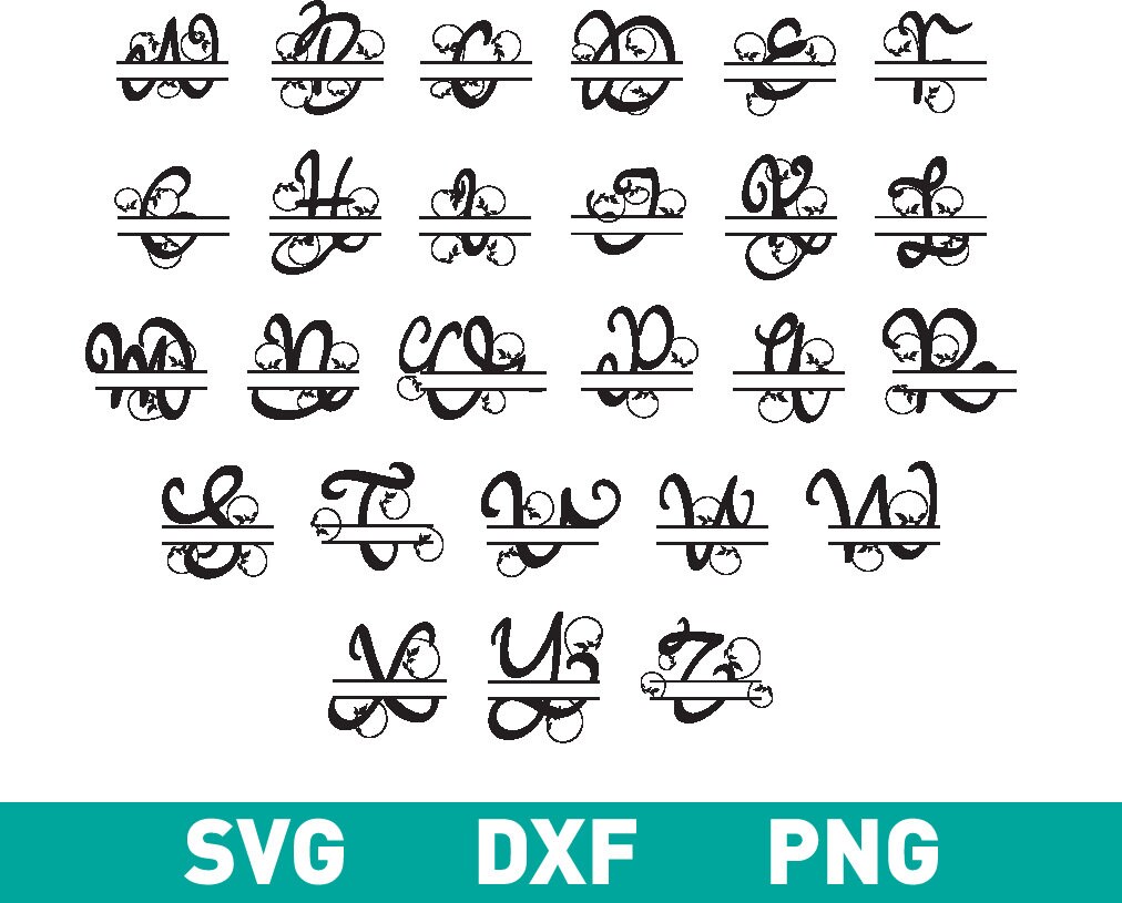 Monogram SVG Bundle 6 Monogram Font Alphabets Digital - Etsy
