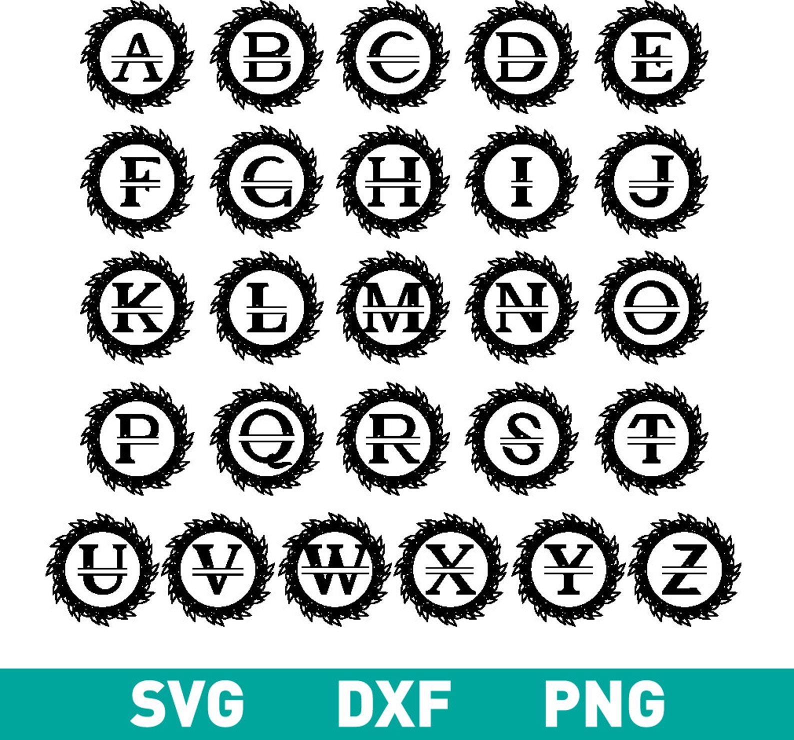 Monogram SVG Bundle 6 Monogram Font Alphabets Digital - Etsy
