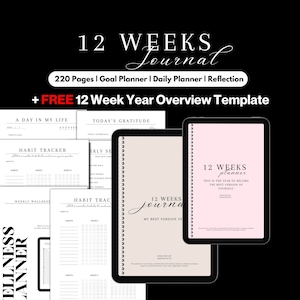 Digital 12-Week YEAR Planner | 12 Week Year-Printable Weekly Organizer ...