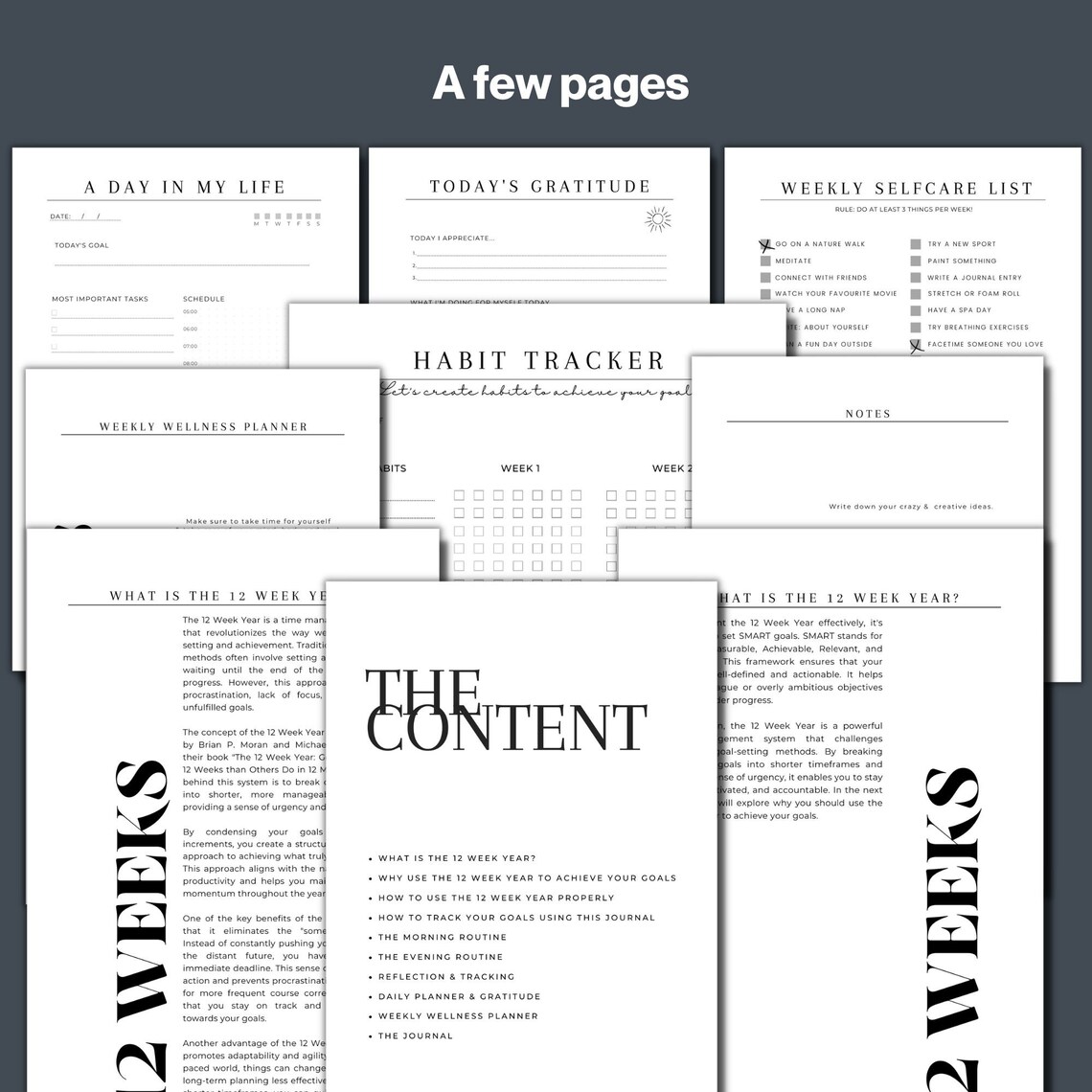 Digital 12-Week YEAR Planner | 12 Week Year-Printable Weekly Organizer ...