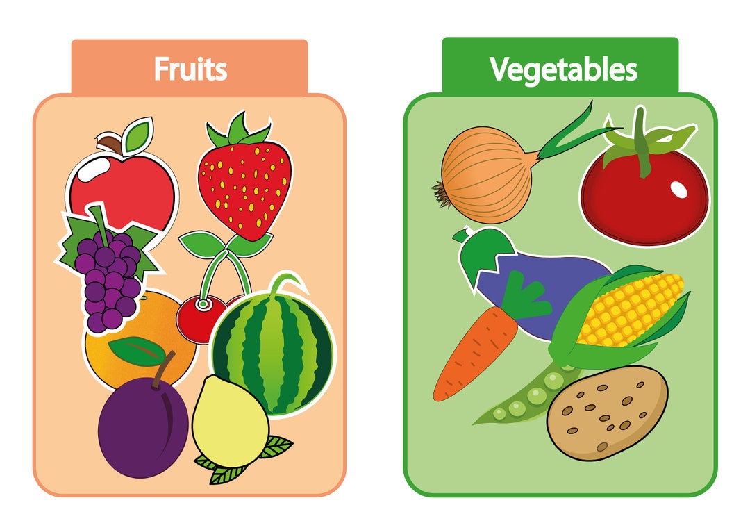 Printable Fruits and Vegetables Sorting Activity, Early Years, Learning ...