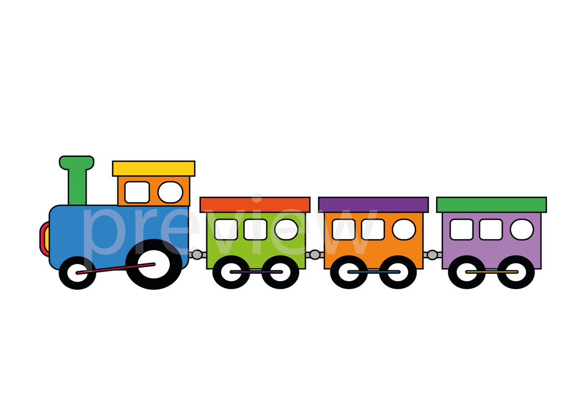 Printable Train, Train Cut and Glue, Train Coloring Sheet, Digital File ...